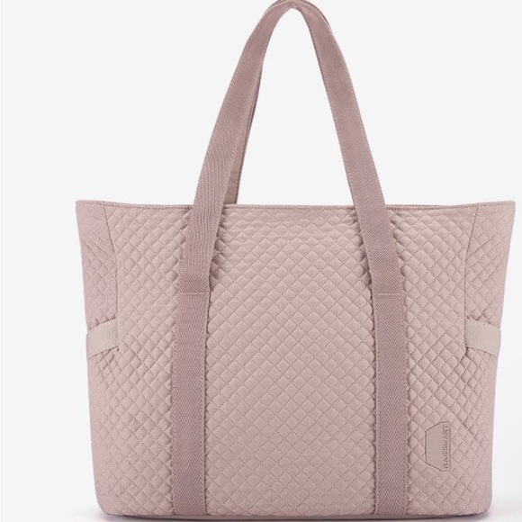 Bagsmart | Bags | Bagsmart Elegant Woven Tote Bag In Blush Pink | Poshmark
